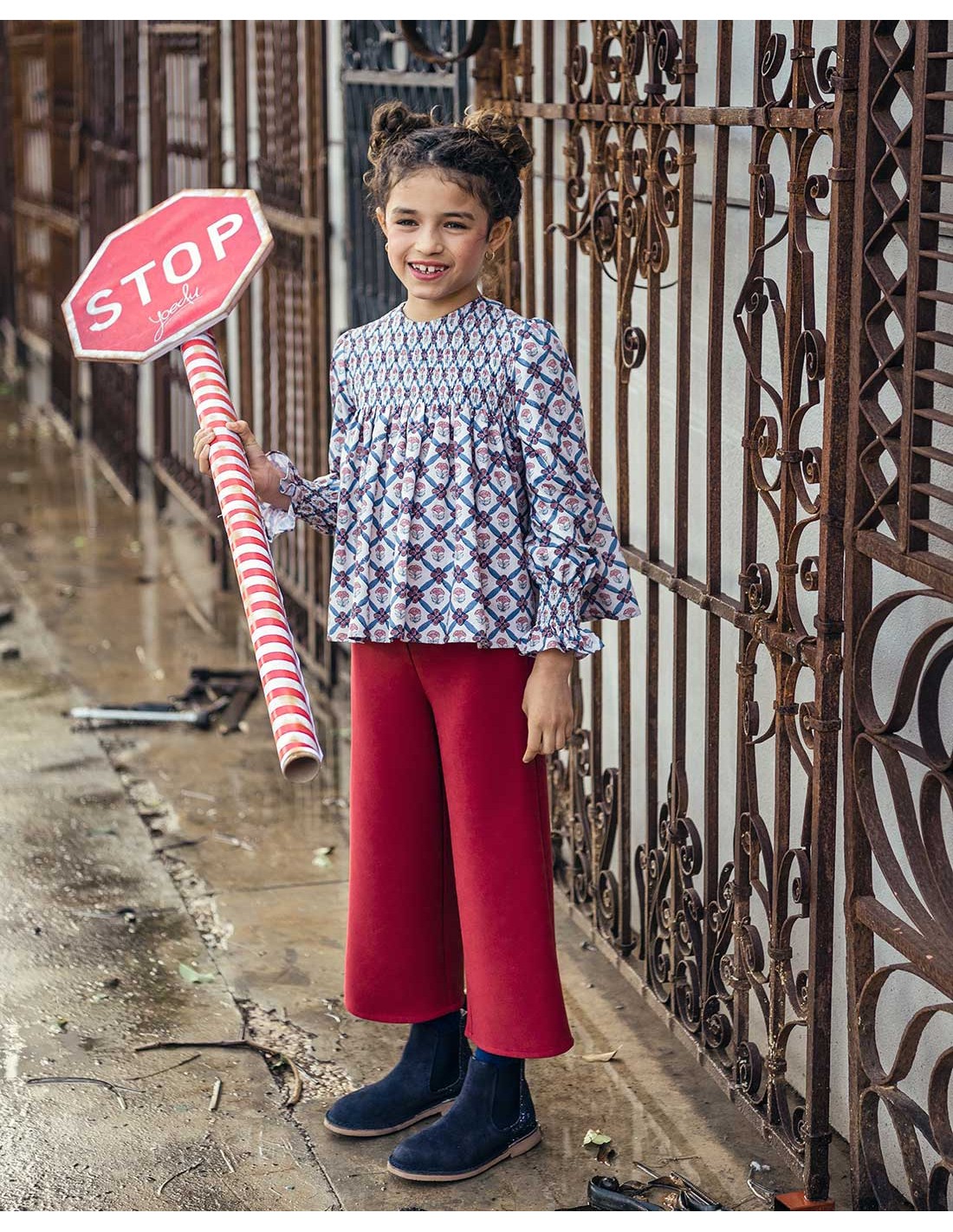 Conjunto Niña Familia Color Yoedu Moda Infantil Pimentón